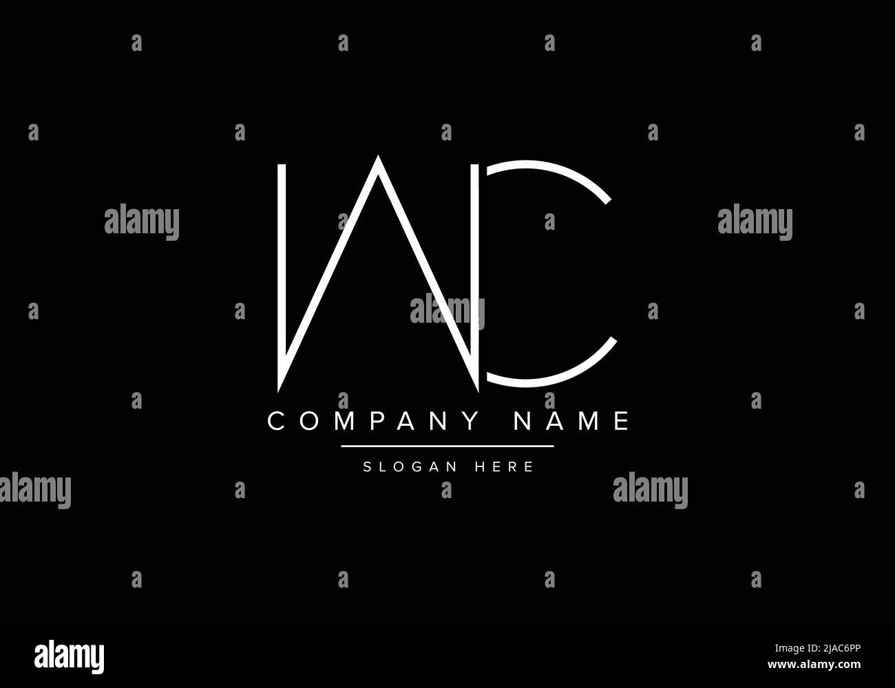 Creative minimal line art icon logo, WC monogram logo Stock Vector ...