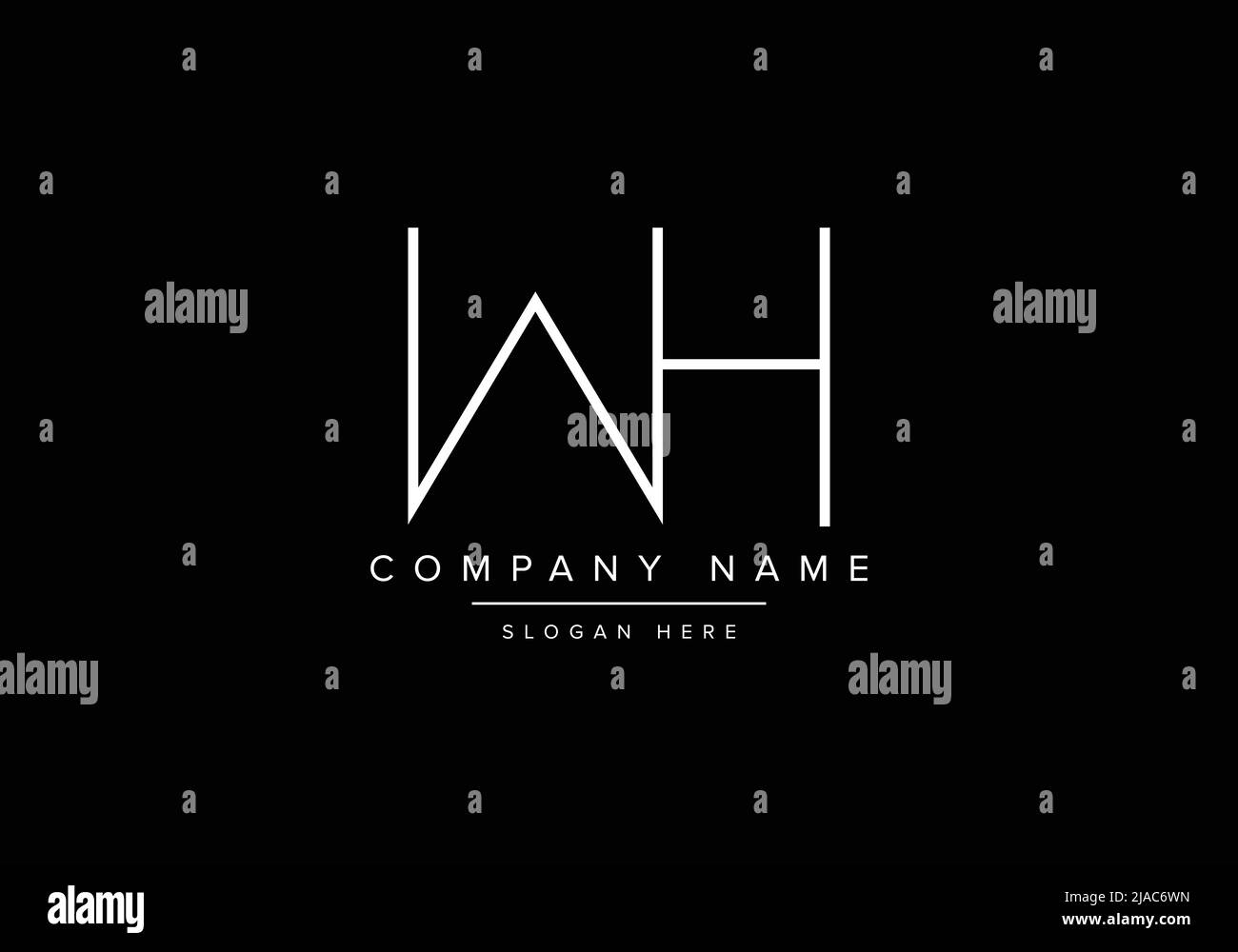 Creative minimal line art icon logo, WH monogram logo Stock Vector ...