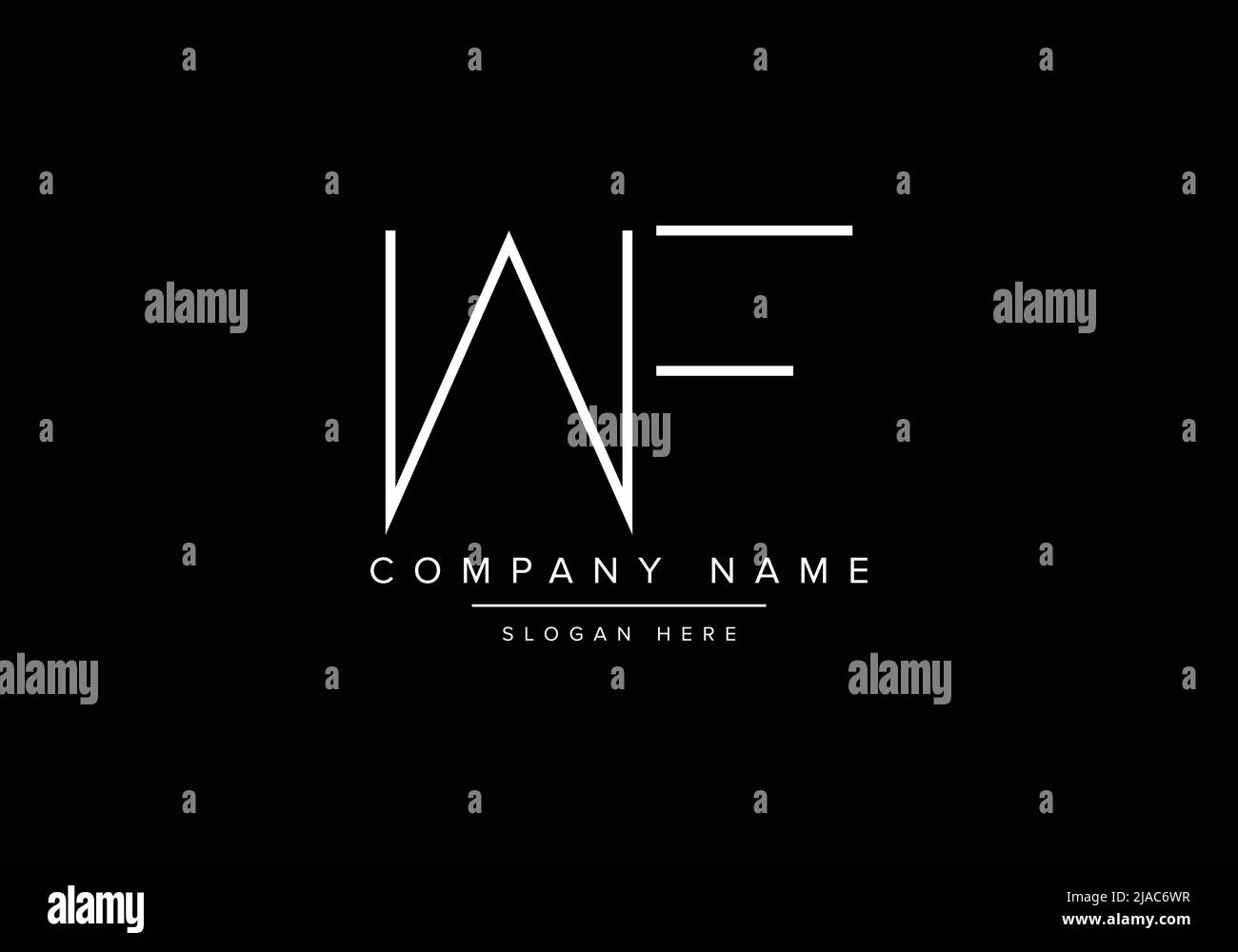 Creative minimal line art icon logo, WF monogram logo Stock Vector ...