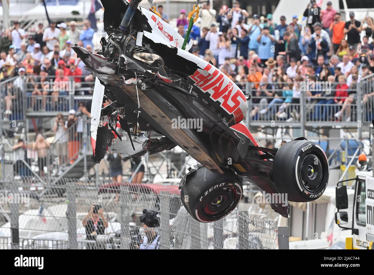 Monaco. 29th May, 2022. crash, accident, 47 SCHUMACHER Mick (ger), Haas ...
