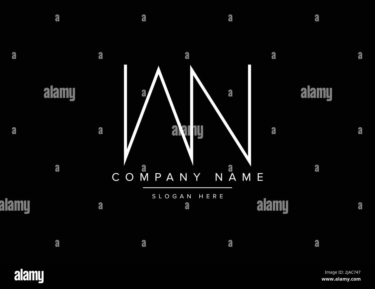 Creative minimal line art icon logo WN monogram logo Stock Vector Image ...