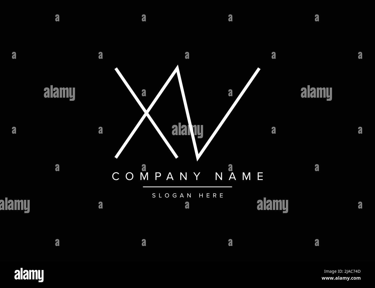 Creative minimal line art icon logo XV monogram logo Stock Vector Image ...