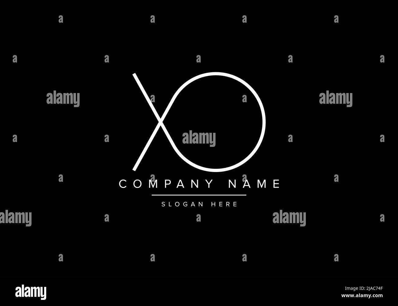 Creative minimal line art icon logo XO monogram logo Stock Vector Image ...