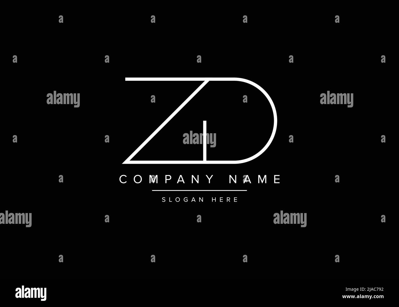 Creative minimal line art icon logo, ZD monogram logo Stock Vector ...