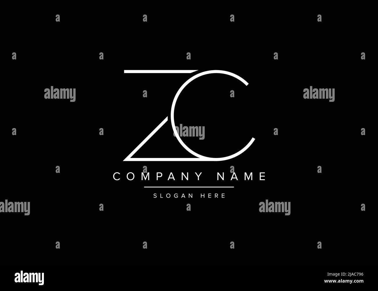 Creative minimal line art icon logo, ZC monogram logo Stock Vector Image & Art - Alamy
