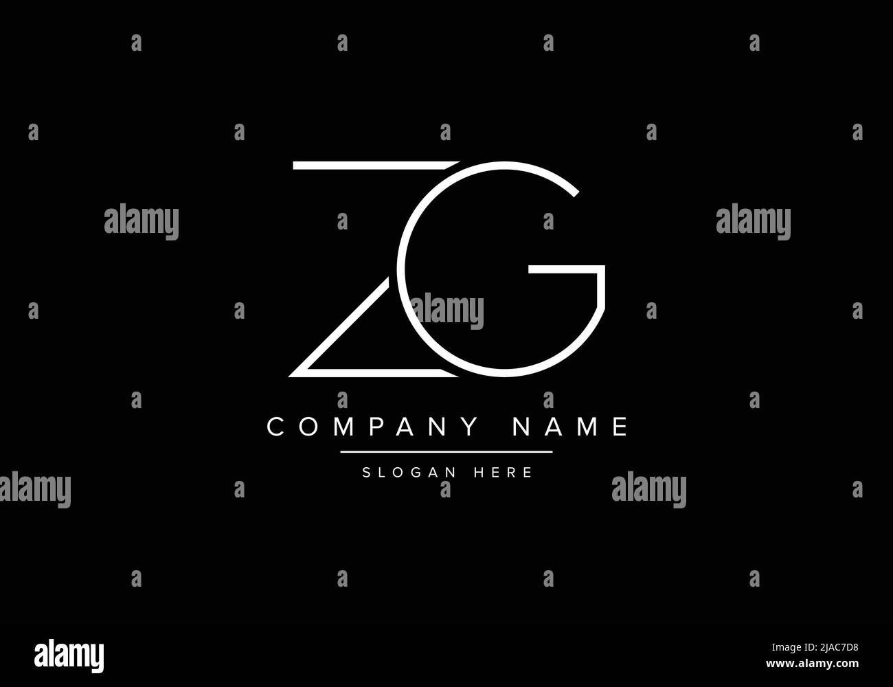 Creative minimal line art icon logo, ZG monogram logo Stock Vector ...