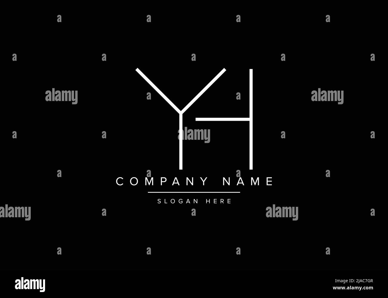 Yh logo design template minimal Black and White Stock Photos & Images ...