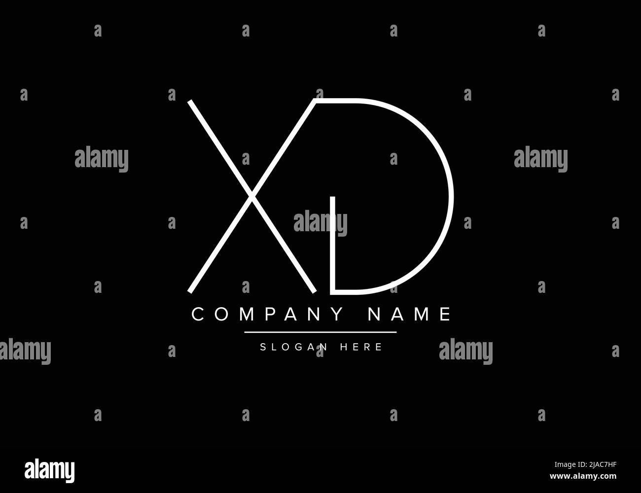 Creative minimal line art icon logo, XD monogram logo Stock Vector Image & Art - Alamy