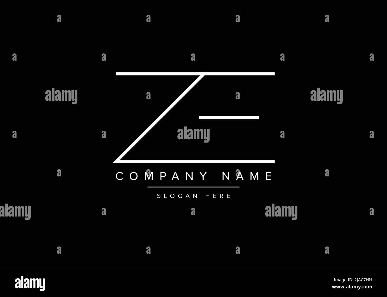 Creative minimal line art icon logo, ZE monogram logo Stock Vector ...