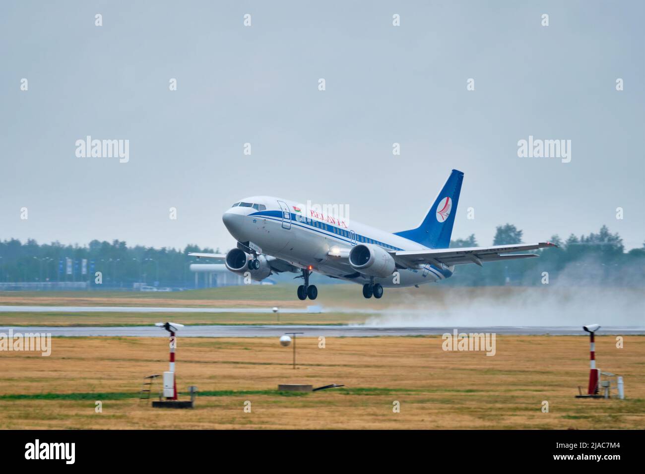Air plane in National Airport Minsk, Belarus Stock Photo - Alamy