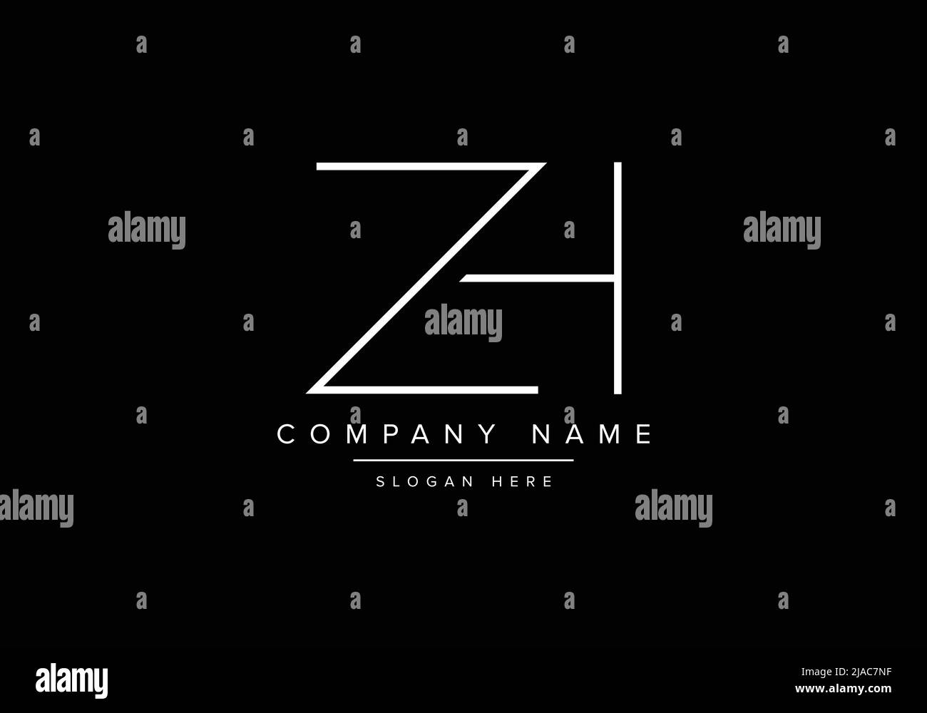 Creative minimal line art icon logo, ZH monogram logo Stock Vector ...