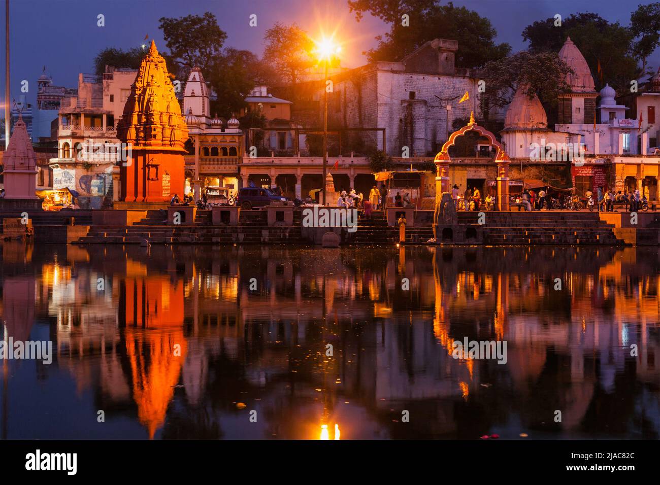 Ghats of holy Kshipra river in Ujjain, Madhya Pradesh, India in the ...