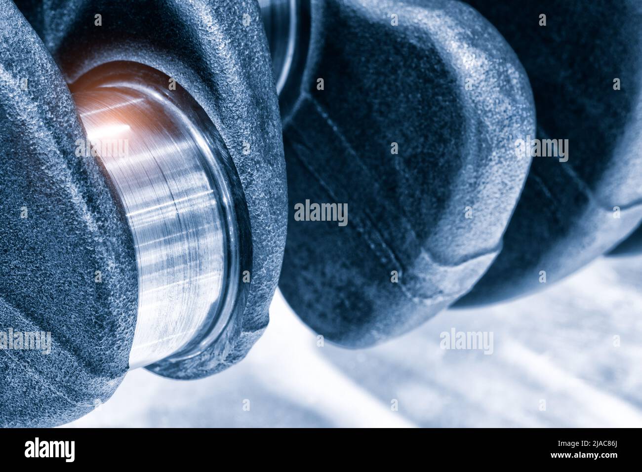 New crankshaft close-up. New engine crankshaft. Spare part. Close-up ...