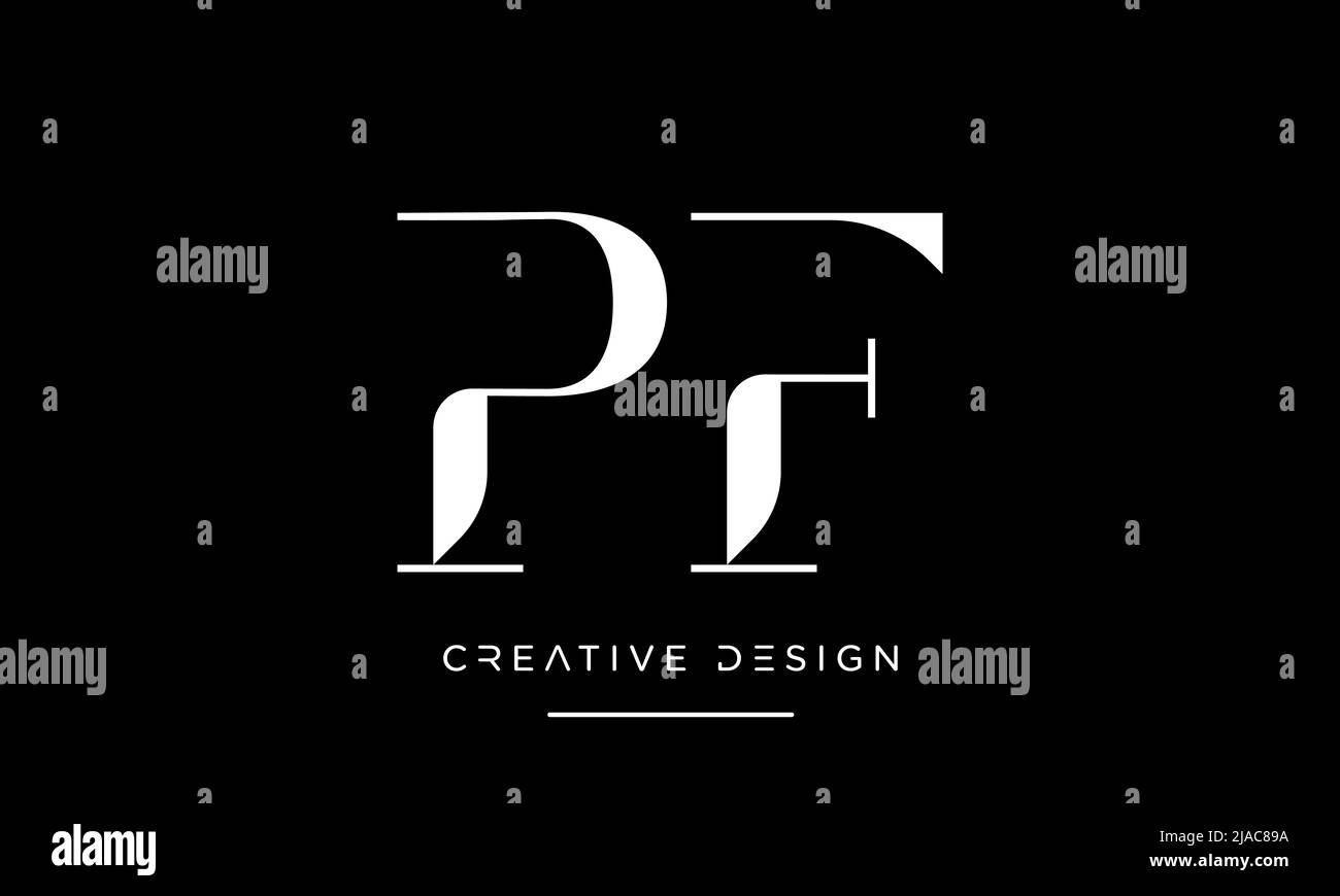 PF, FP, P or F Initial Letters Logo Monogram Vector Template Stock ...