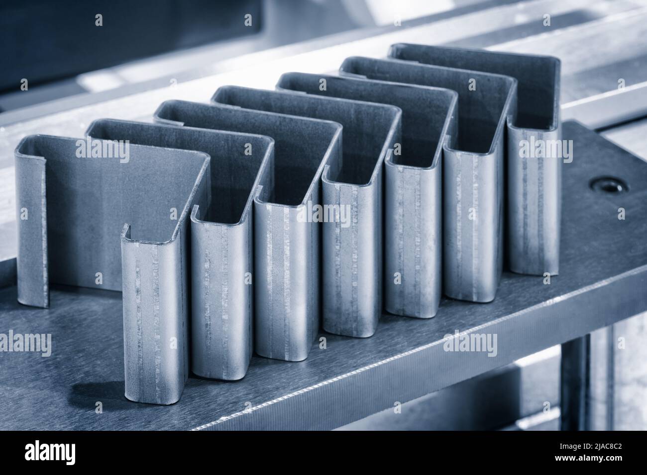 Metal products bent on a bending machine. Factory made products ...