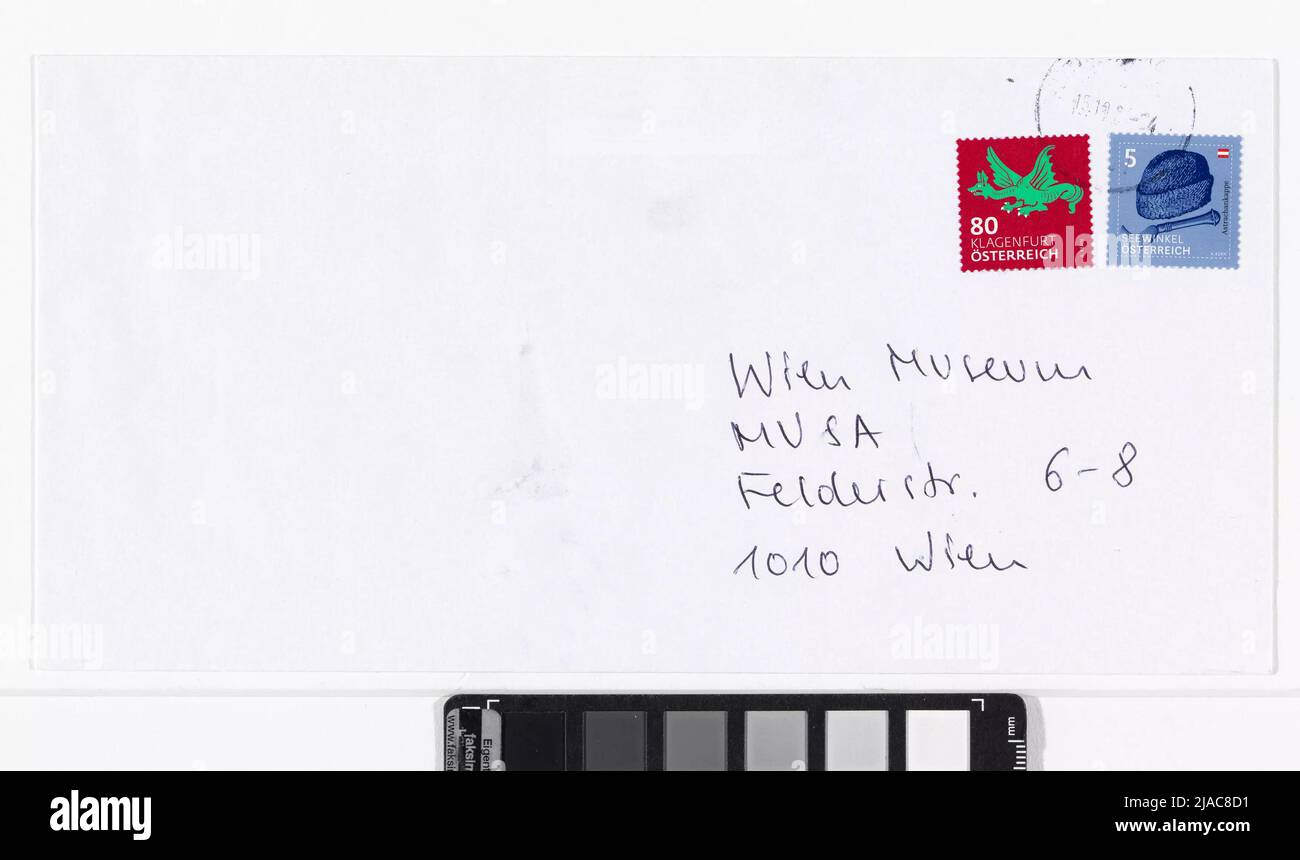 Kuvert to send an anonymous letter from a student to the Vienna Museum ...