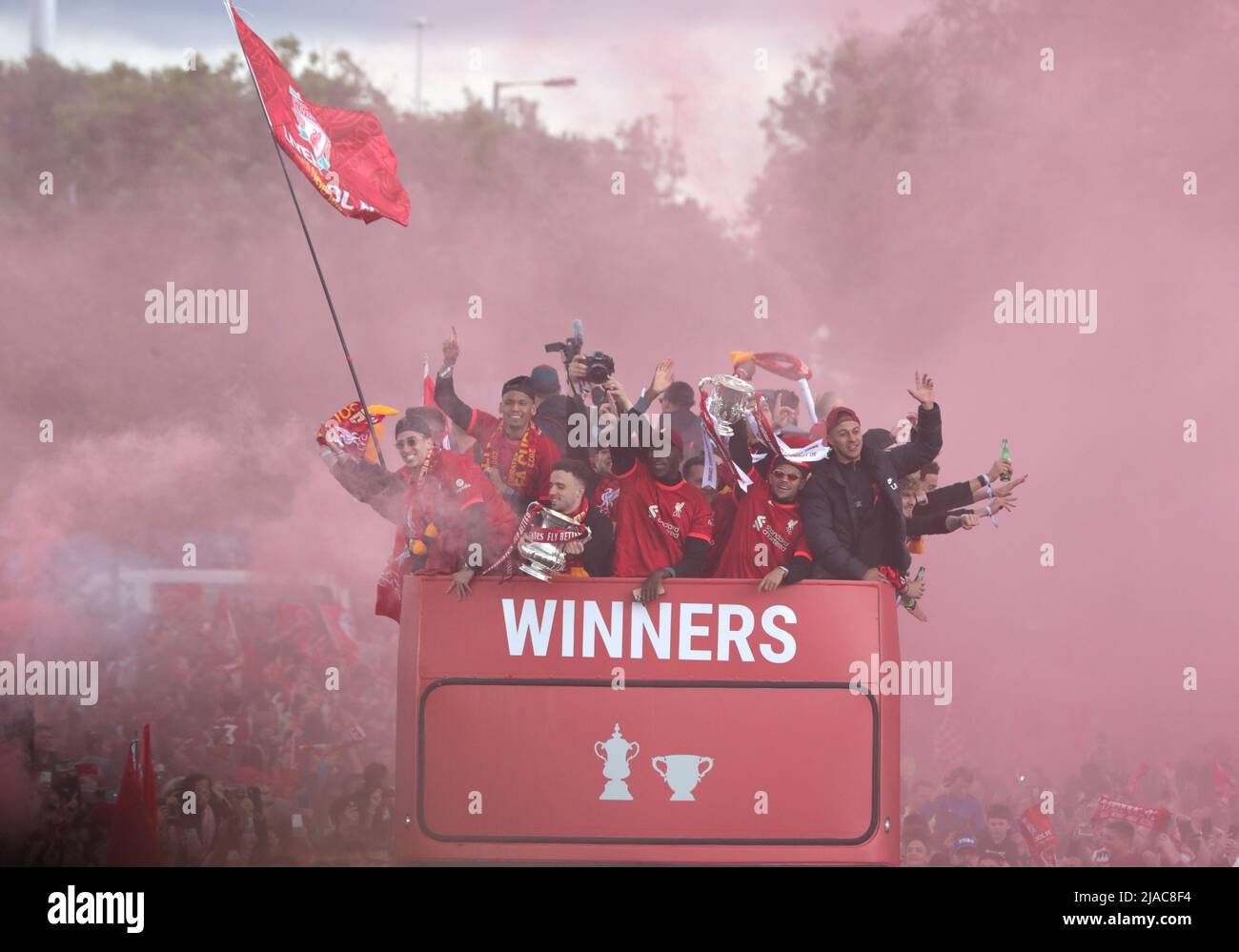 Liverpool, Merseyside, UK. 29th May, 2022. Liverpool FC 2021-22 Victory ...