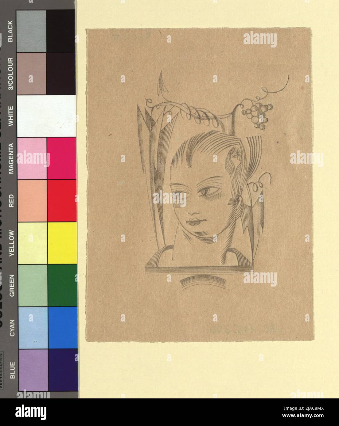 Female head motif surrounded by decorative shapes. Dagobert Peche (1887 ...