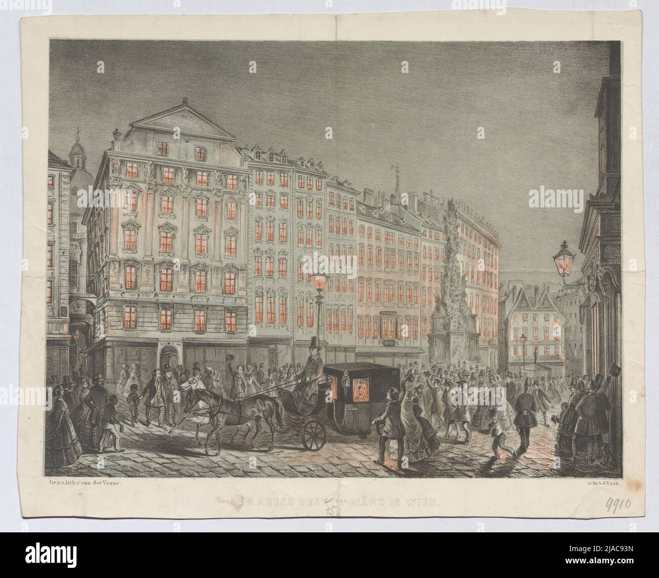 "The evening of the 11th (right: 15th) March in Vienna.". Adolf van der ...
