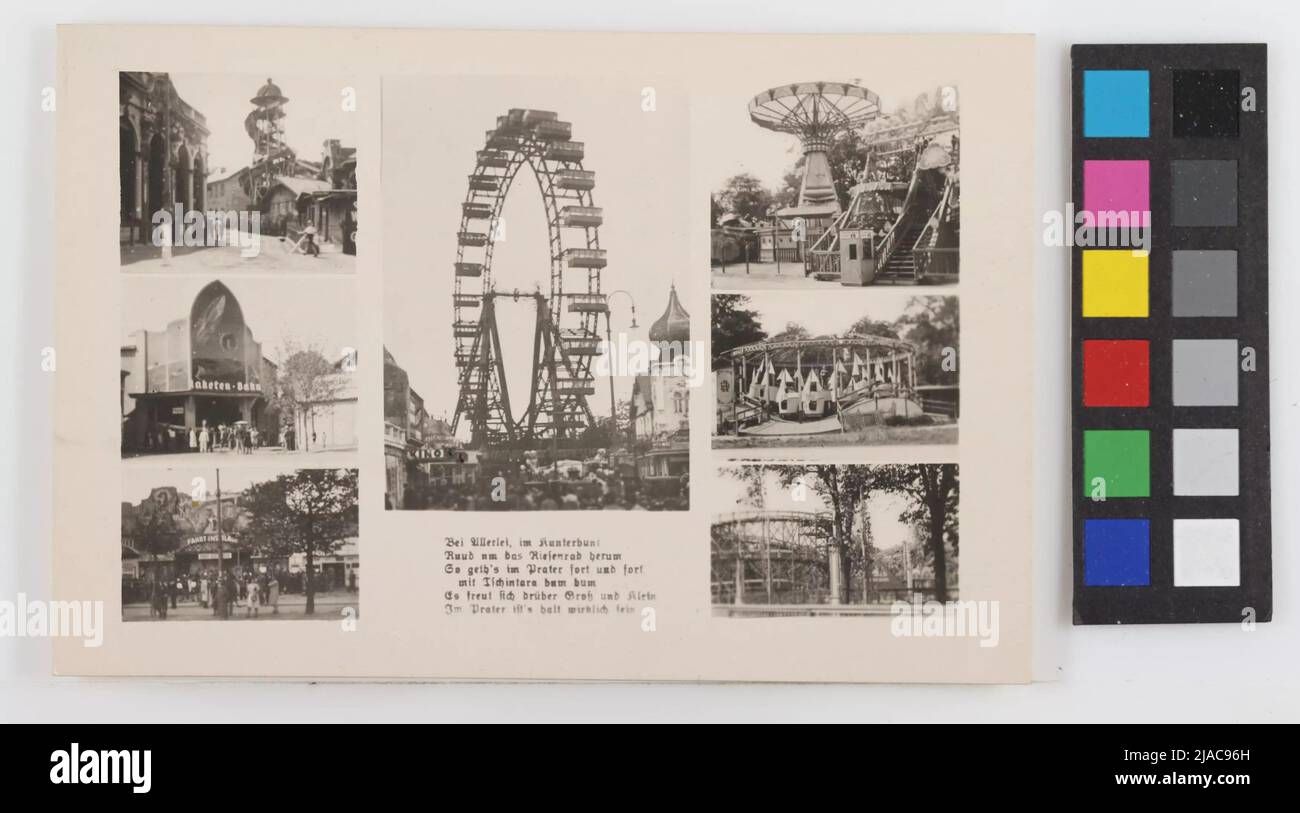 2nd, Volksprater - Multi -Image Card: Toboggan, Raketenbahn, ride into ...