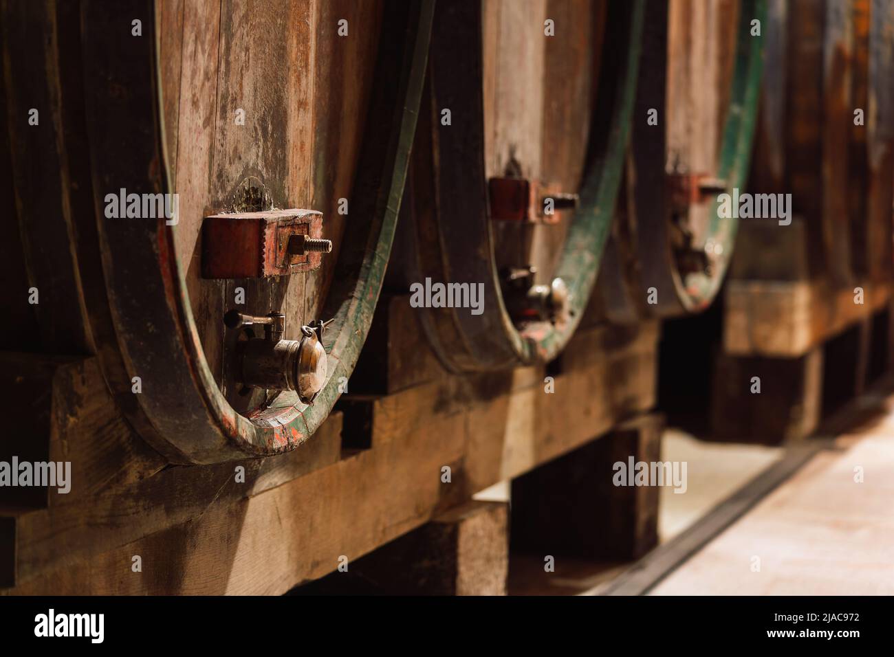 Wine cellar, underground cool dry stone walls storage room, with ...