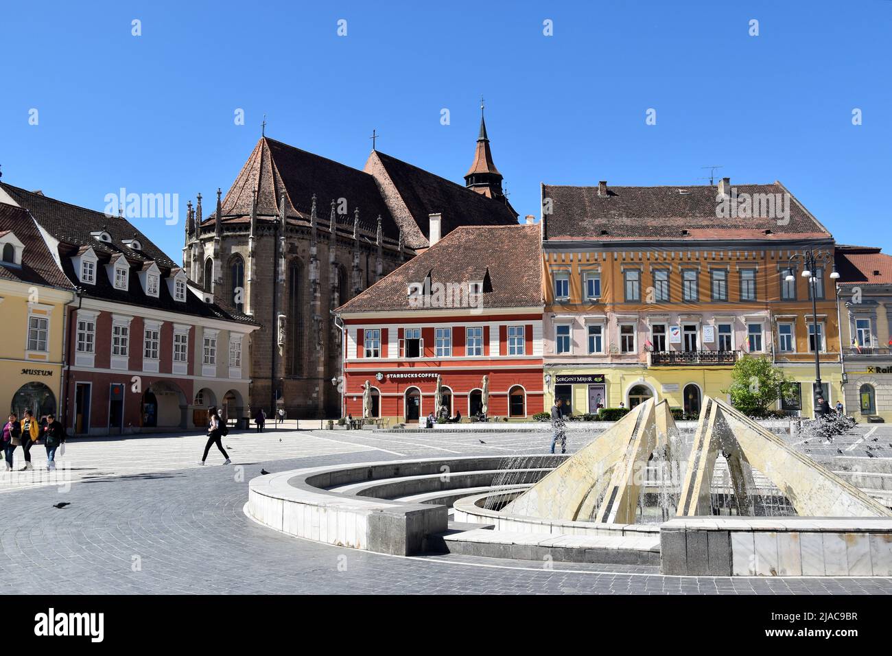 the old Saxon town of Brașov (Kronstadt), Transylvania, Romania: the ...