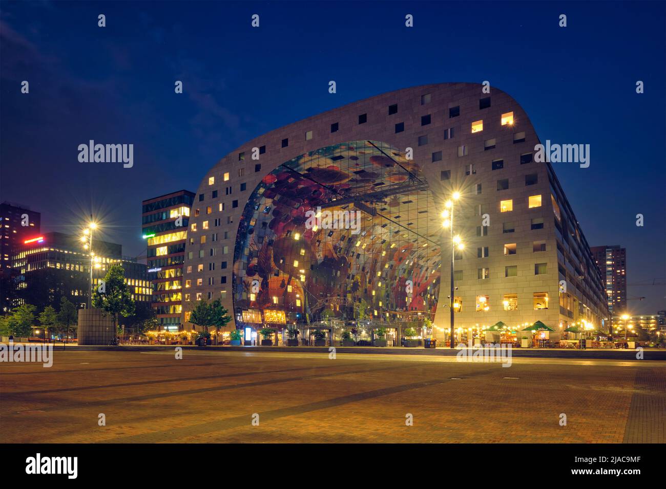 Markthal Market Hall building with a market hall underneath in ...