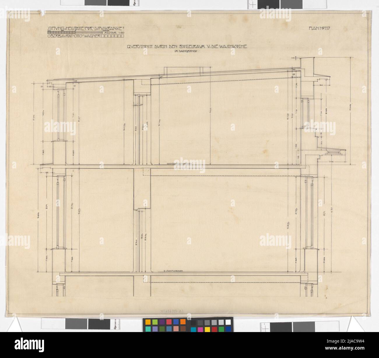 Lupus healing, "cross -section through the temple room and the laundry ...