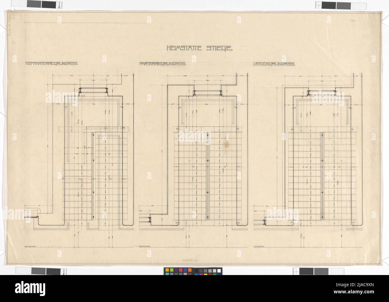Lupus healing facility, Vienna 16, Steinlegasse, "three -armed stairs ...