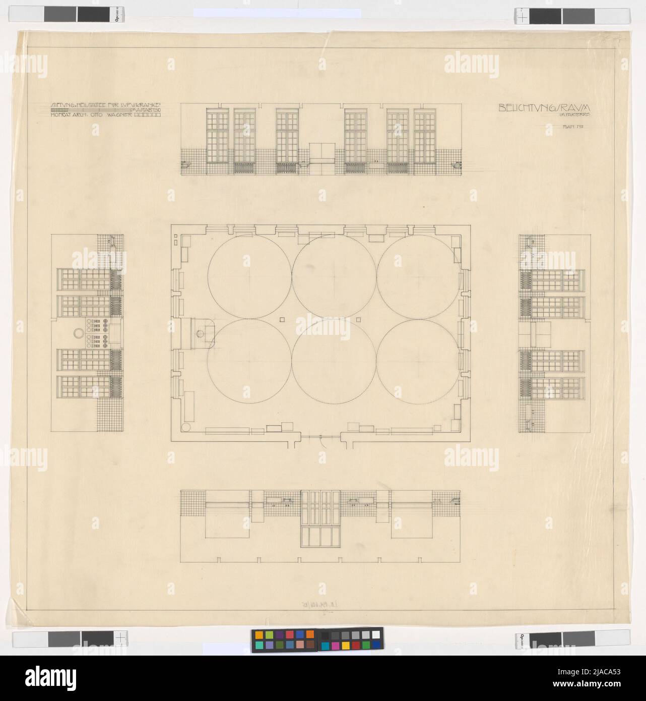 Lupus healing, "exposure room" on the ground floor. Otto Wagner (1841 ...