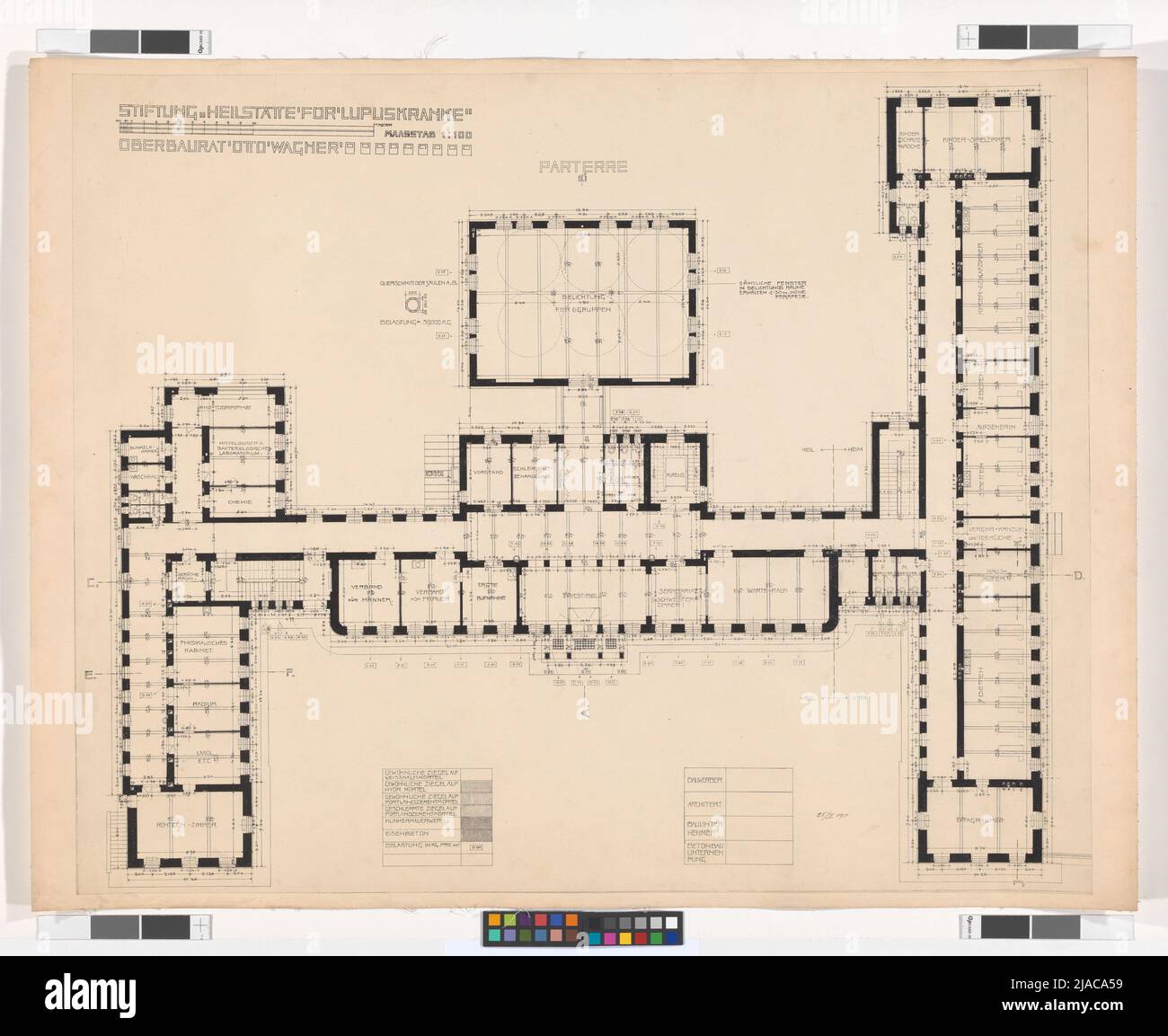 Lupus healing, floor plan. Otto Wagner (1841-1918), artist Stock Photo ...
