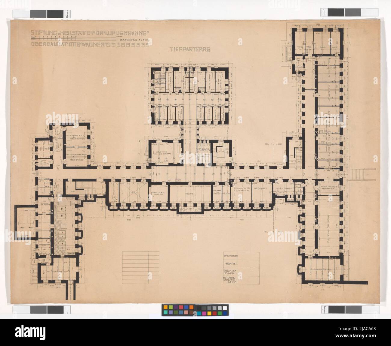 Lupus healing facility, floor plan deep party. Otto Wagner (1841-1918 ...
