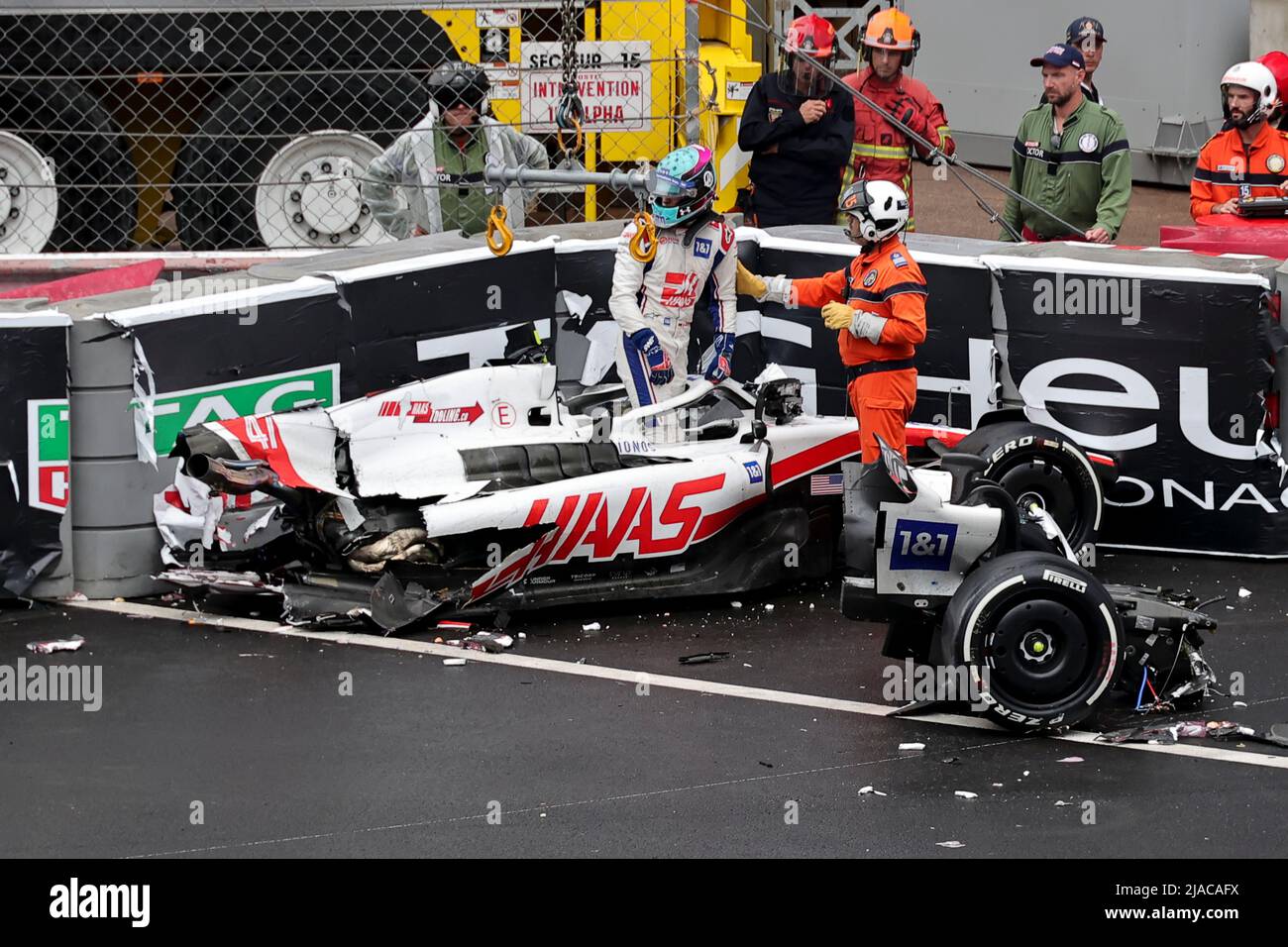 Monaco. 29th May, 2022. crash, accident, 47 SCHUMACHER Mick (ger), Haas ...