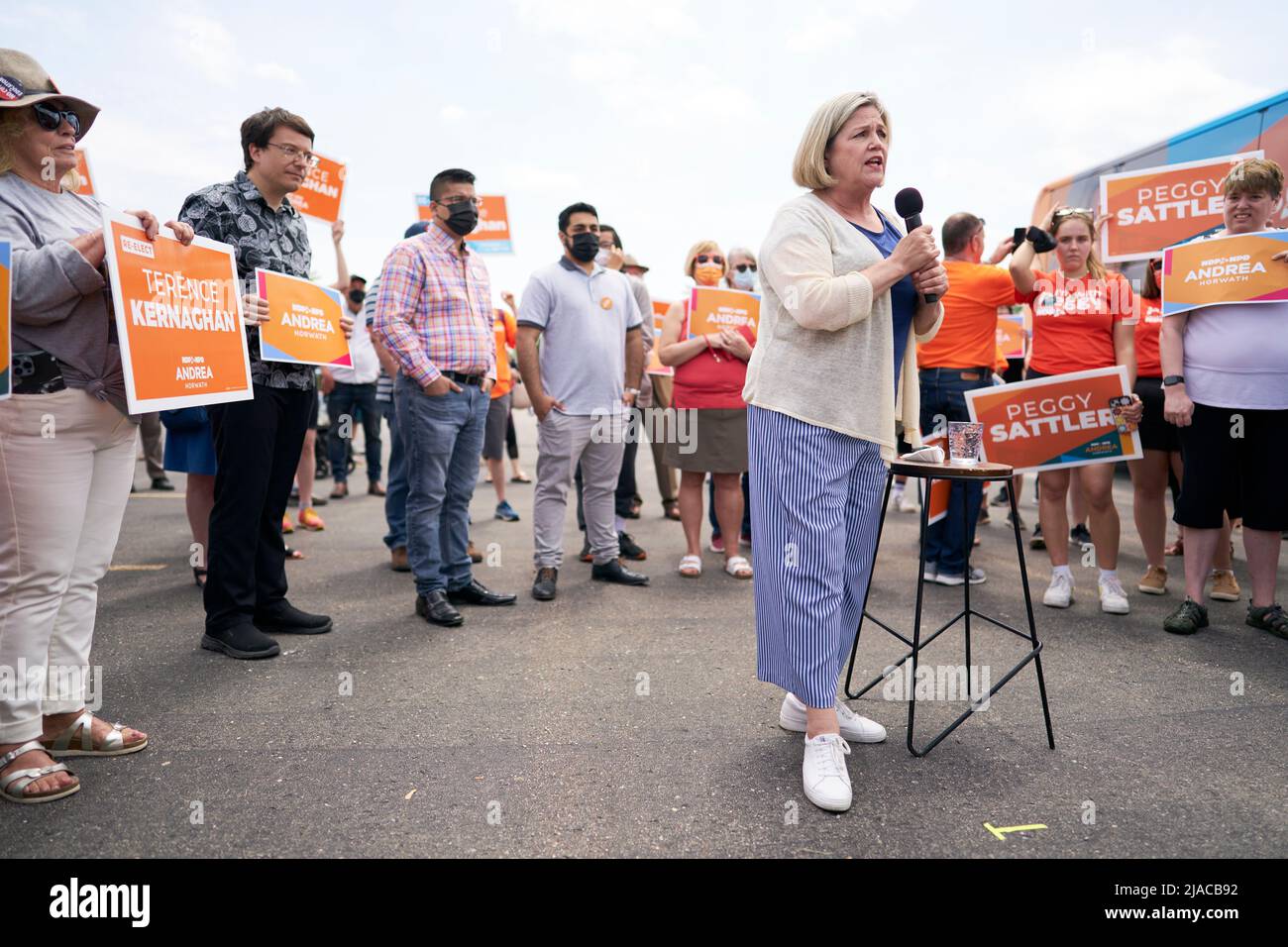 Ontario NDP leader Andrea Horwath speaks during a campaign rally in ...