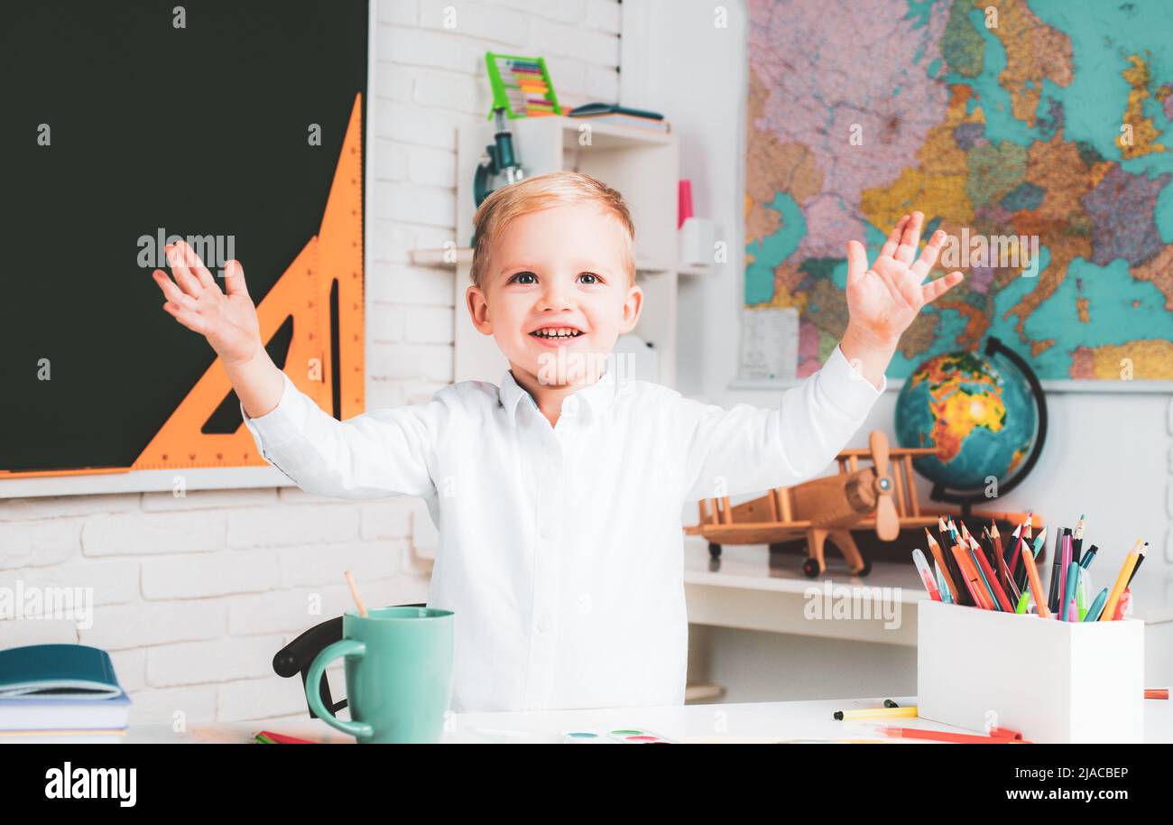 Education. Portrait of Pupil in classroom. Kids from primary school ...