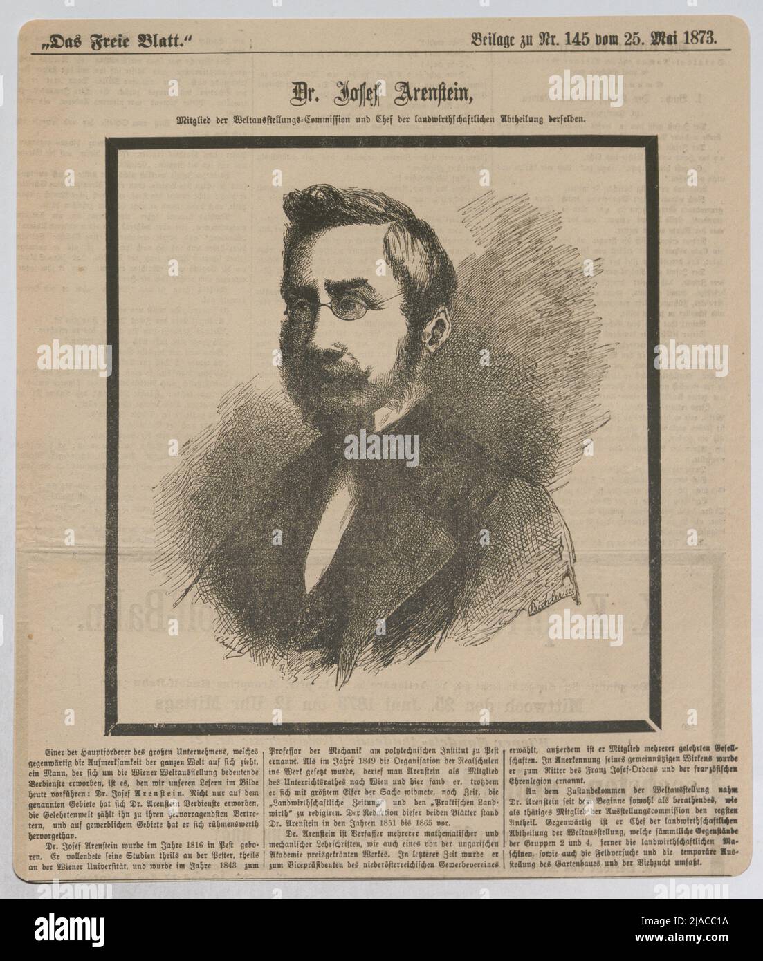 Dr. Josef Arenstein, member of the World Exhibition - Commission and ...