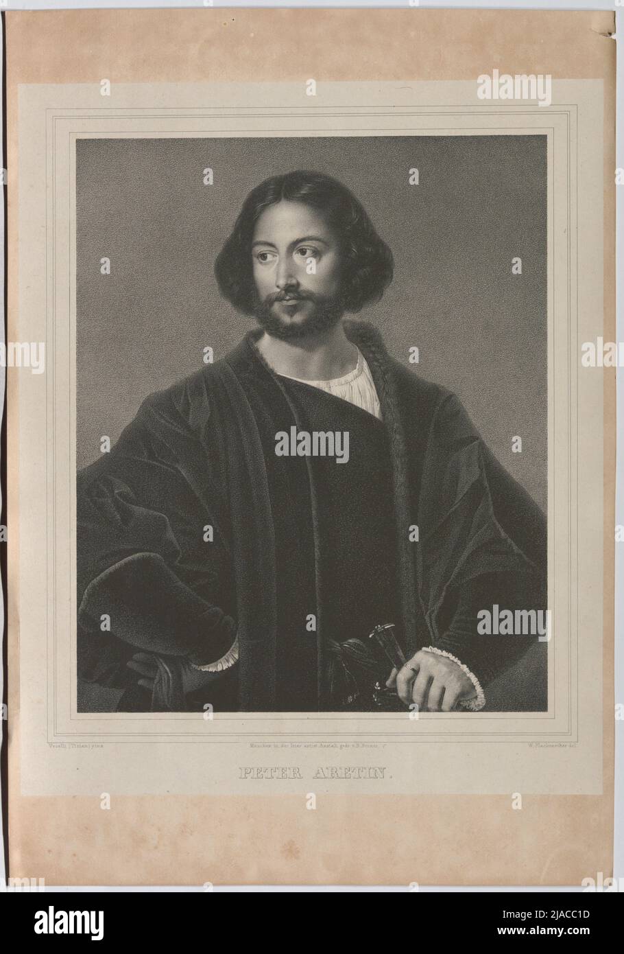 Peter Aretin. Ferdinand Wolfgang Flachenecker, Artist, After: Titian ...