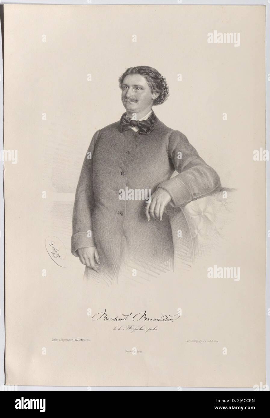 Bernhard Baumeister; k. k. Court actor. Adolf Dauthage (1825-1883 ...