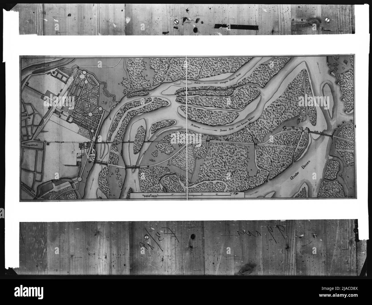 Plan of the Danube course north of the Augarten, (1st 19th century ...