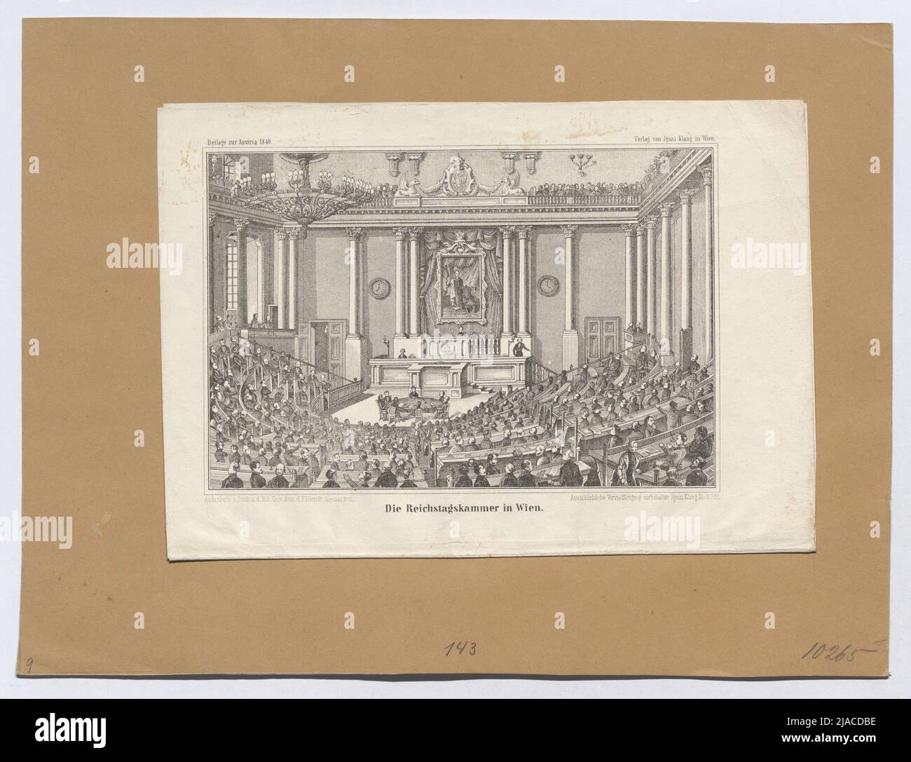 "The Reichstag Chamber in Vienna." / "Seat division in the Reichstag ...