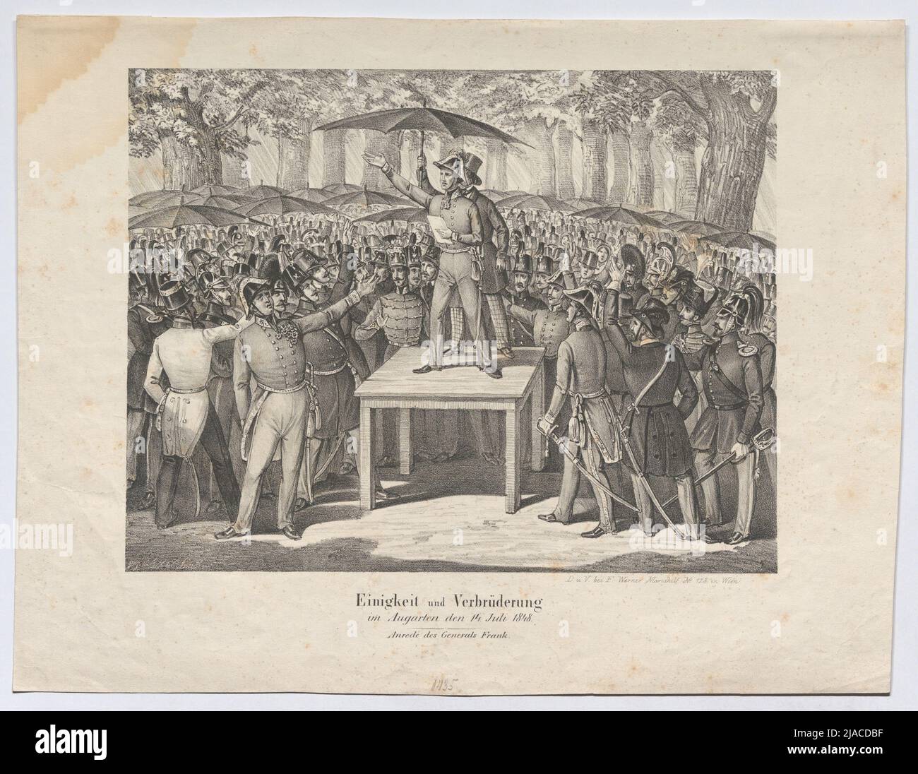 "Unity and fraternization / in the Augarten on July 14, 1848 ...