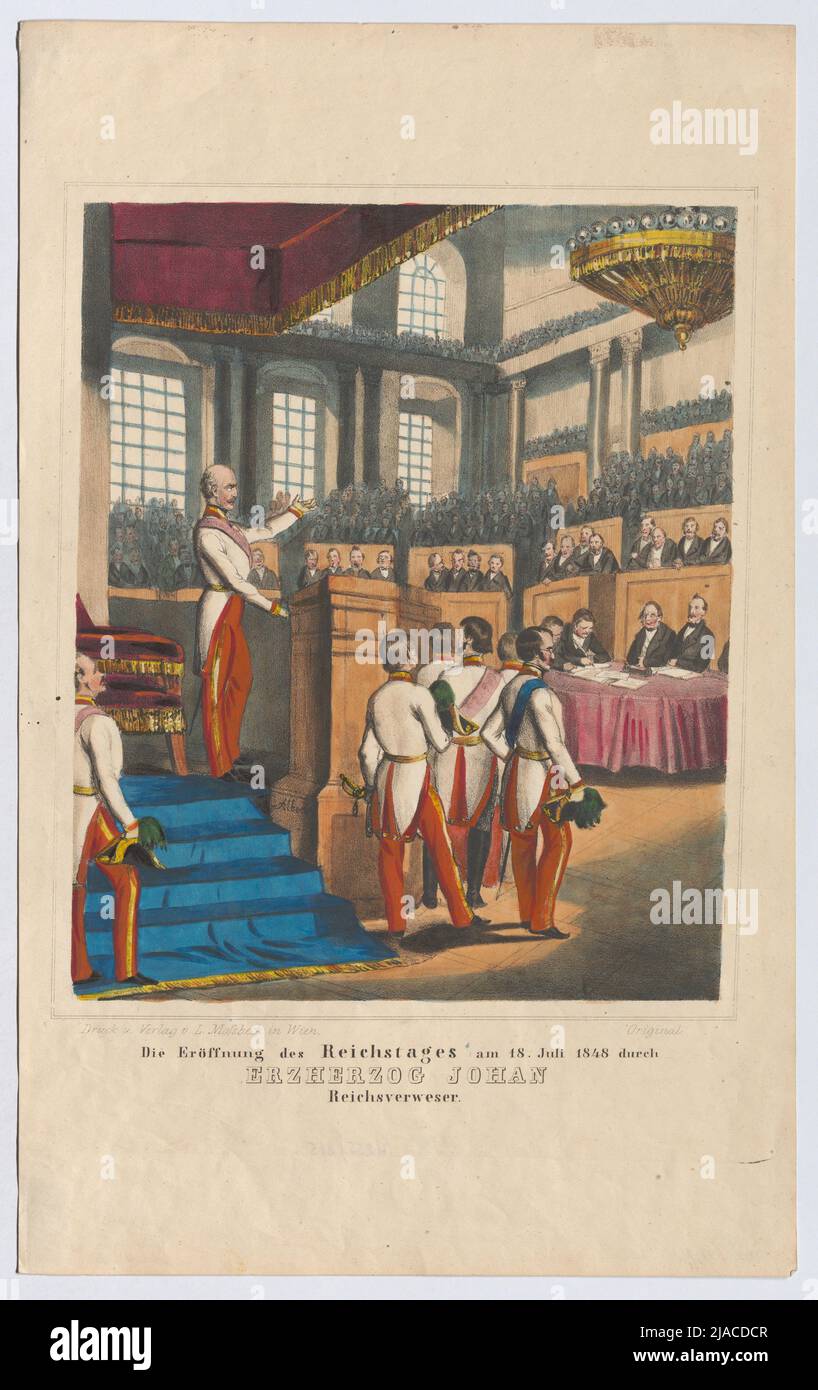"The opening of the Reichstag on July 18, 1848 by / Archduke Johan ...