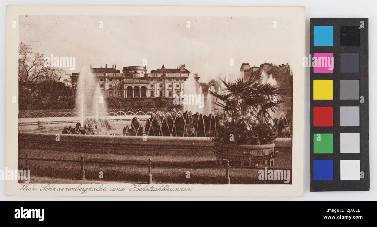 Vienna, Schwarzenbergpalais and Hochbahlbrunnen .. Postcard industry AG ...