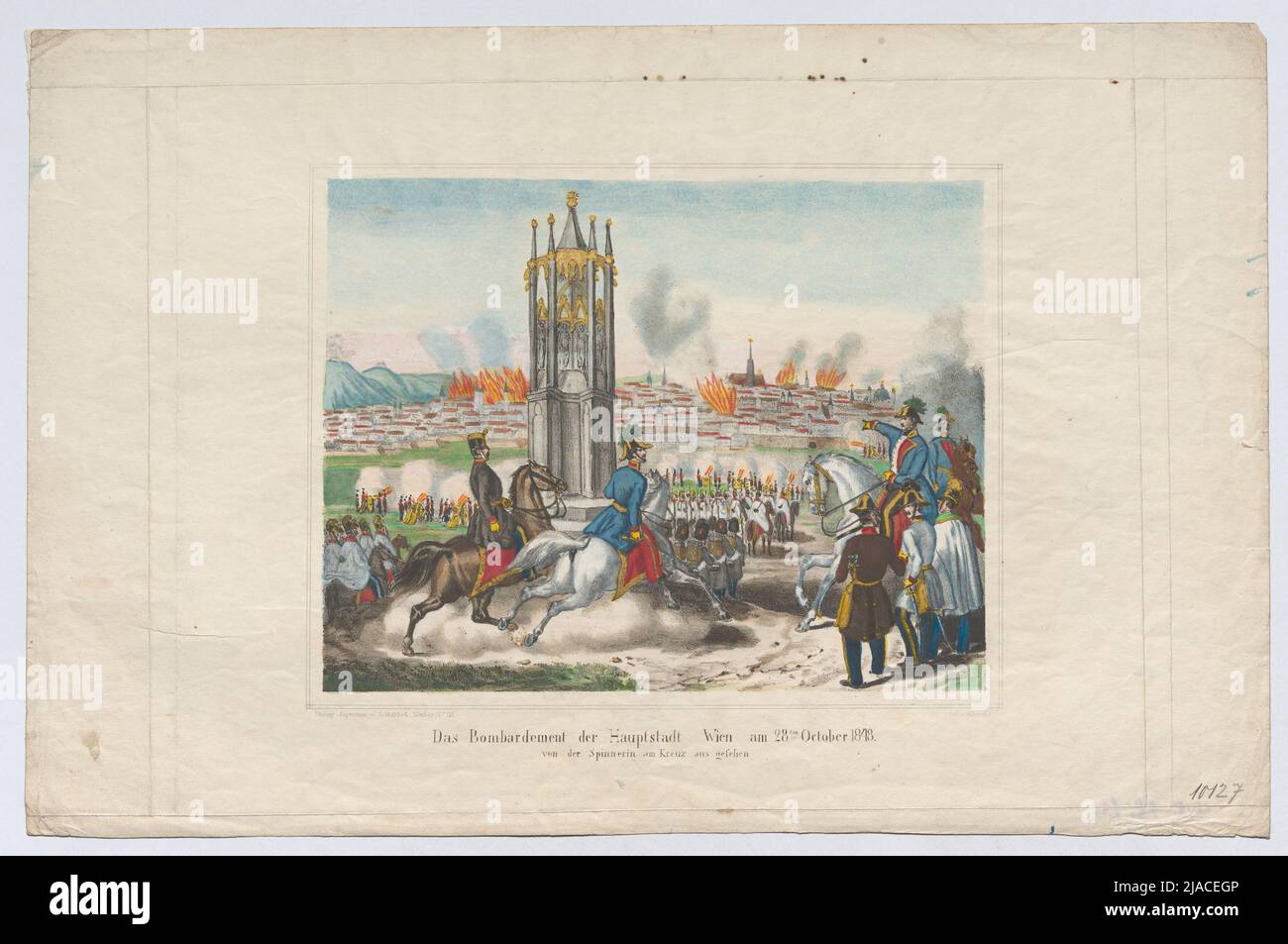 "The bombing of the capital of Vienna on October 28, 1848. / seen from ...