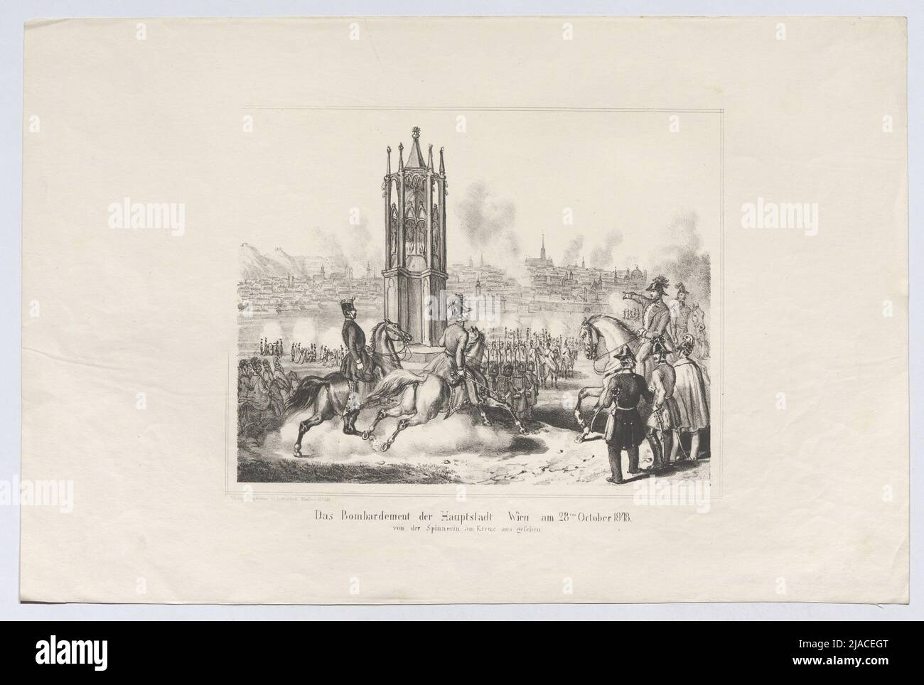 "The bombing of the capital of Vienna on October 28, 1848. / seen from ...