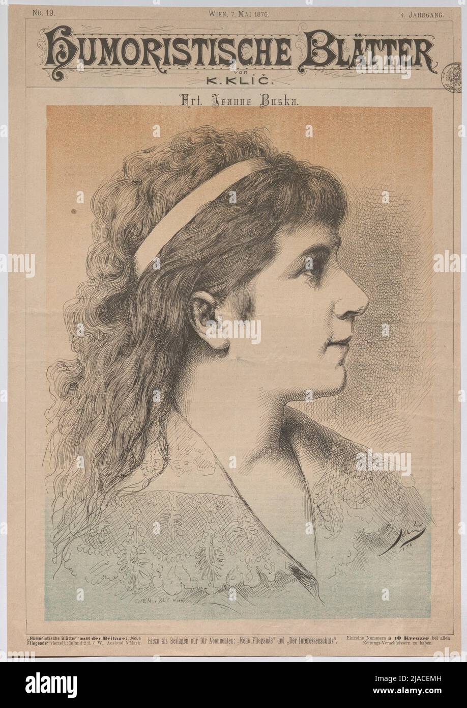 Art. Jeanne Buska ". Johanna Buska (title page of" Humoristian leaves ...