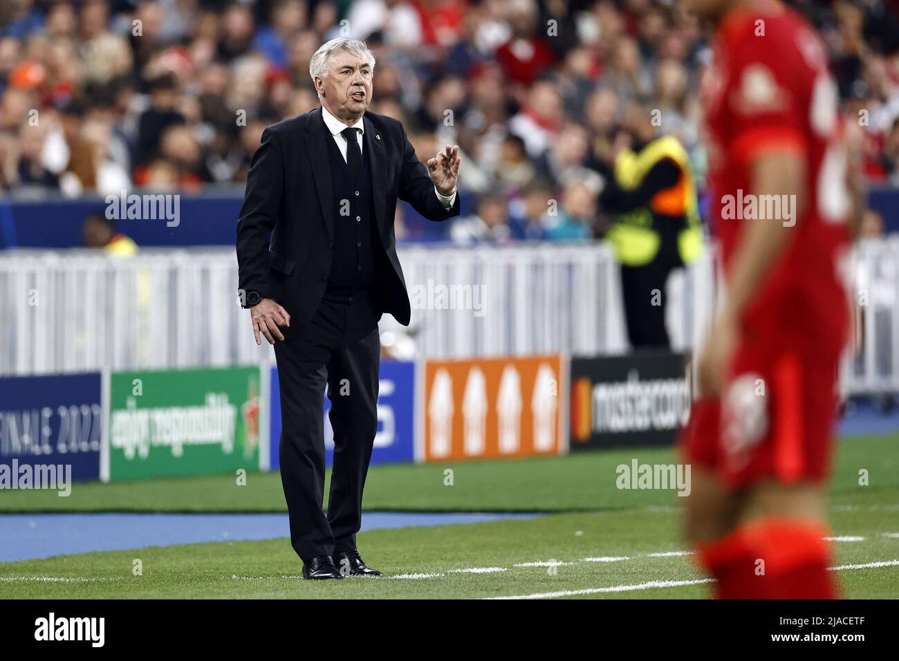 PARIS - Real Madrid coach Carlo Ancelotti during the UEFA Champions ...