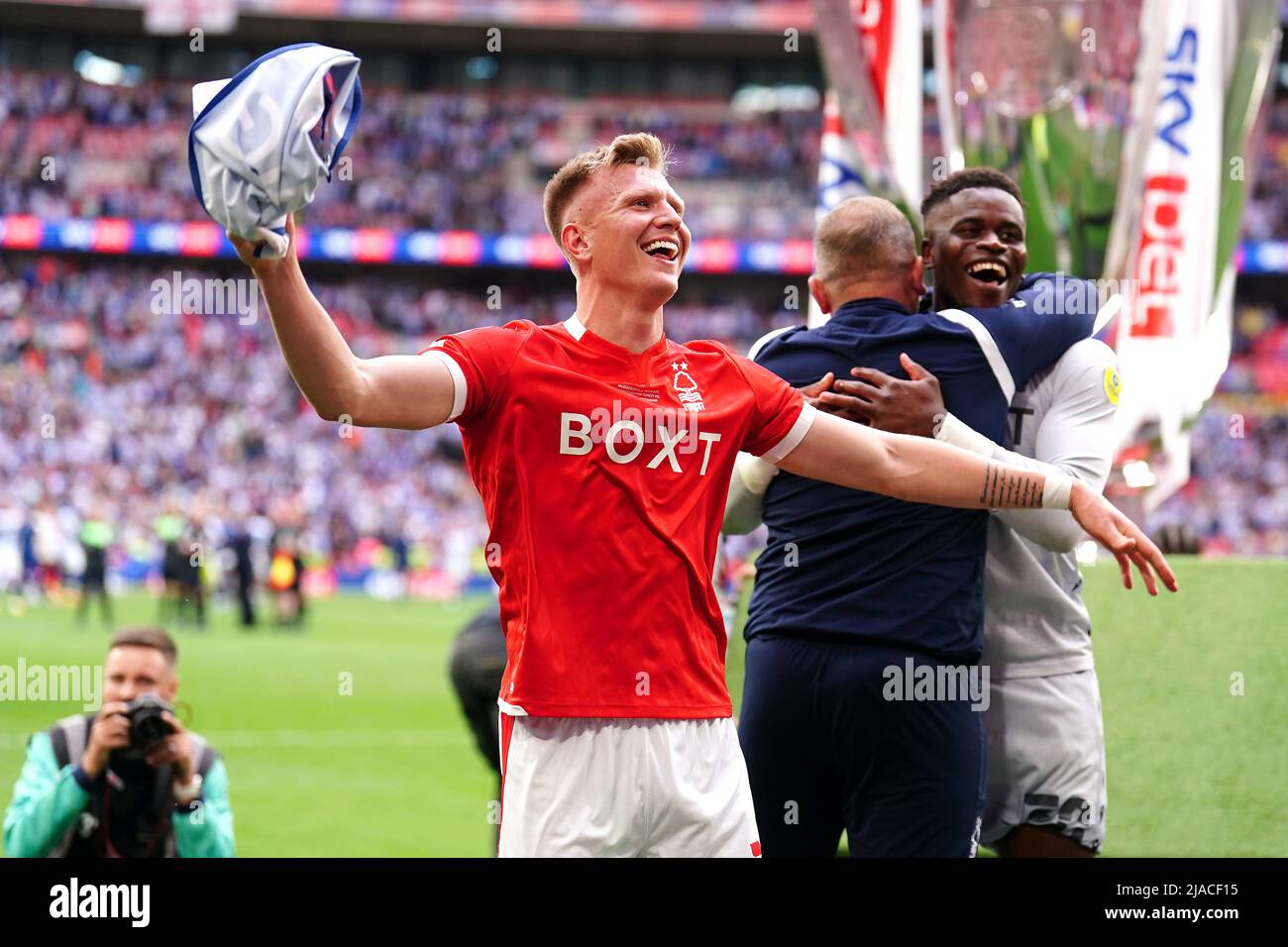 Nottingham Forest's Sam Surridge celebrates victory after the Sky Bet ...
