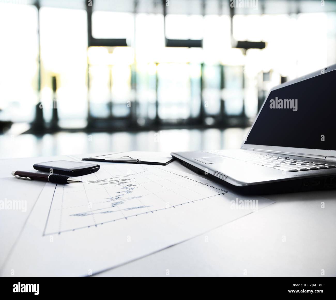 Graphs, charts, business table. The workplace of business people Stock ...