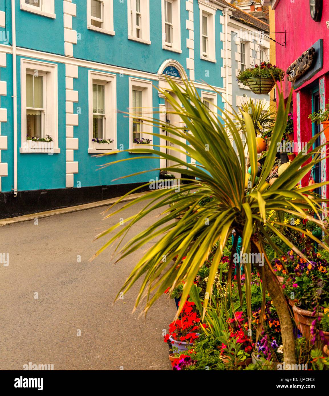 Colourful cornish street in The Lizard, Cornwall Stock Photo - Alamy